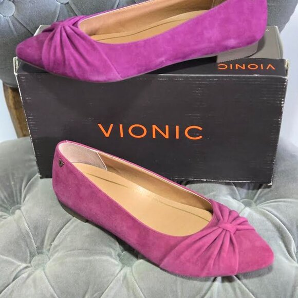 Vionic | Shoes | Vionic Gramercy Merlot Suede Flat Size 8 | Poshmark